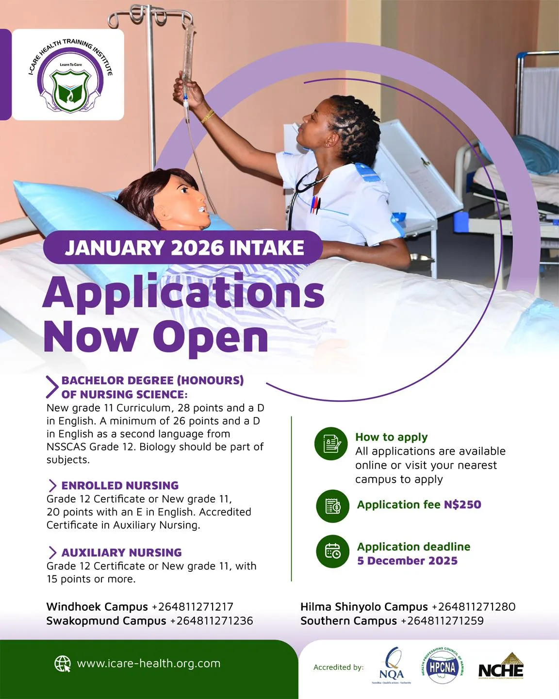 I-Care Health Training Institute, Namibia • Uni2Study.com